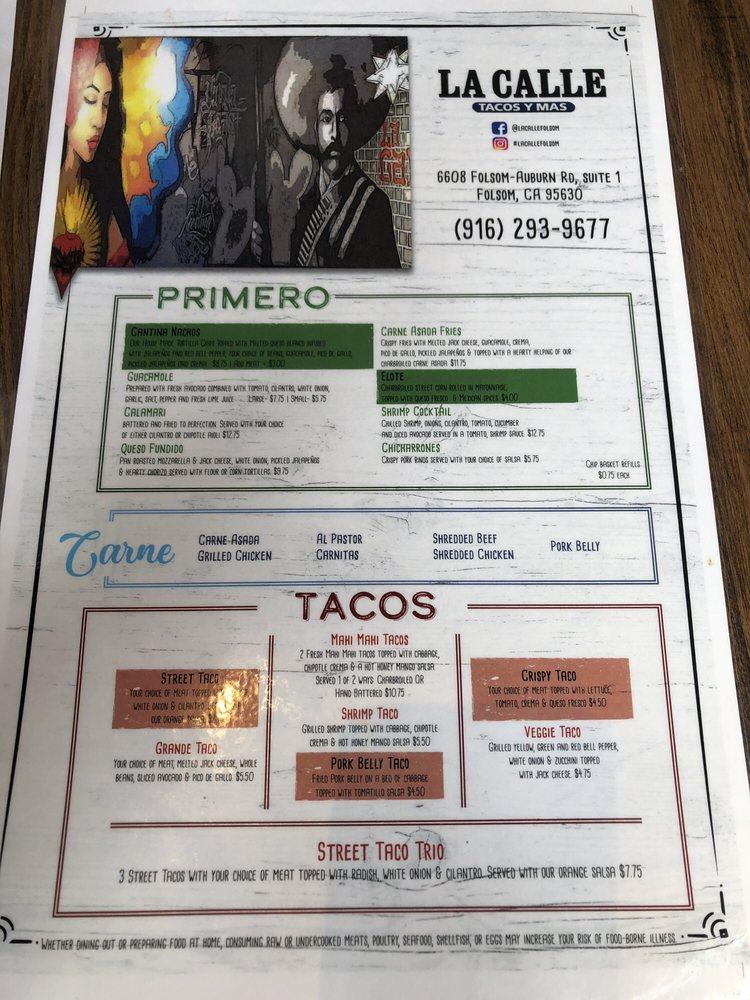 Menu at La Calle Bar & Grill, Folsom