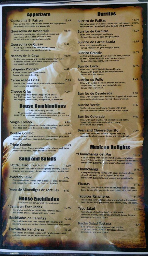 Menu at Casa Perez Prescott Valley restaurant, Prescott Valley, N ...