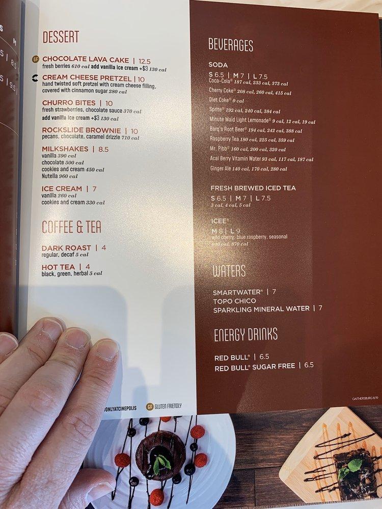 Menu at Cinépolis Luxury Cinemas pub & bar, Gaithersburg