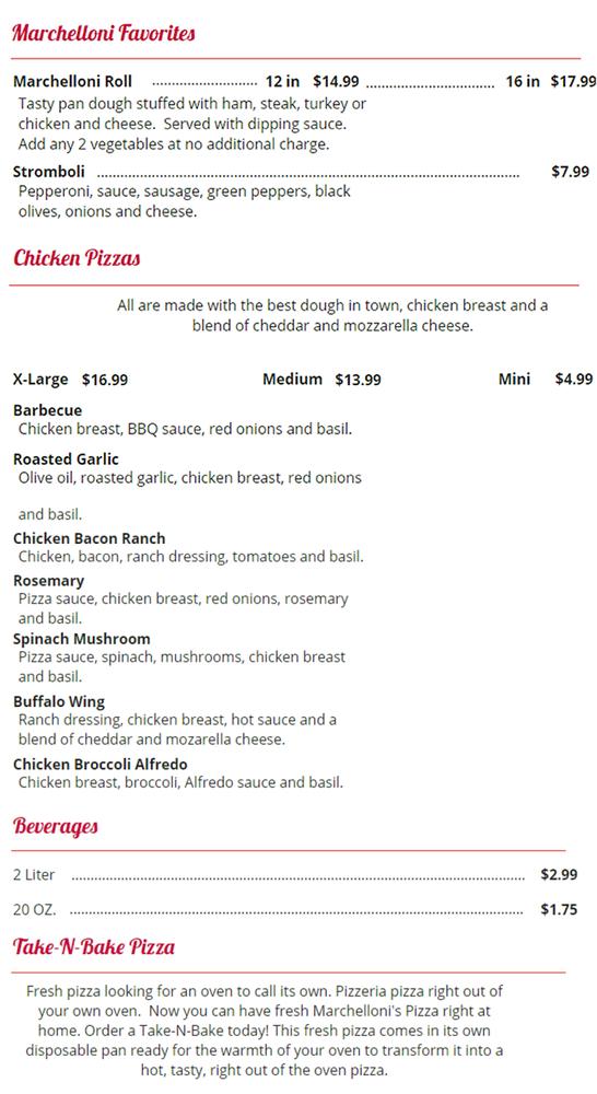 Menu at Pizzas By Marchelloni - W Middlesex pizzeria, West Middlesex, 9 ...