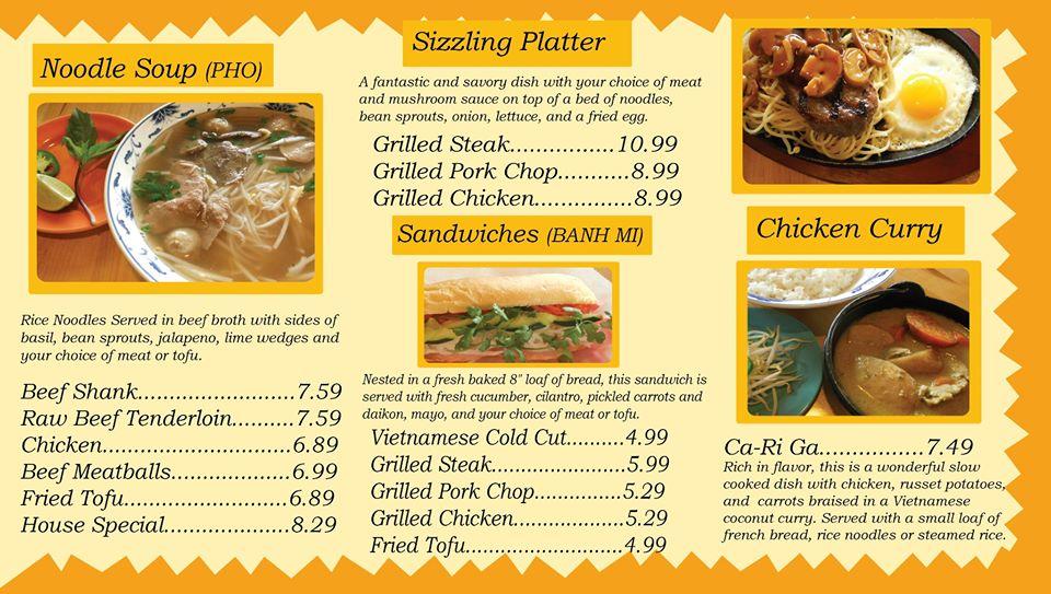 Menu at Saigon Panda pub & bar, Kenosha