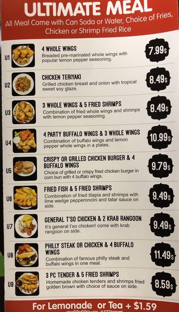 Carta de comida rápida Tang's Chicken, Clearwater