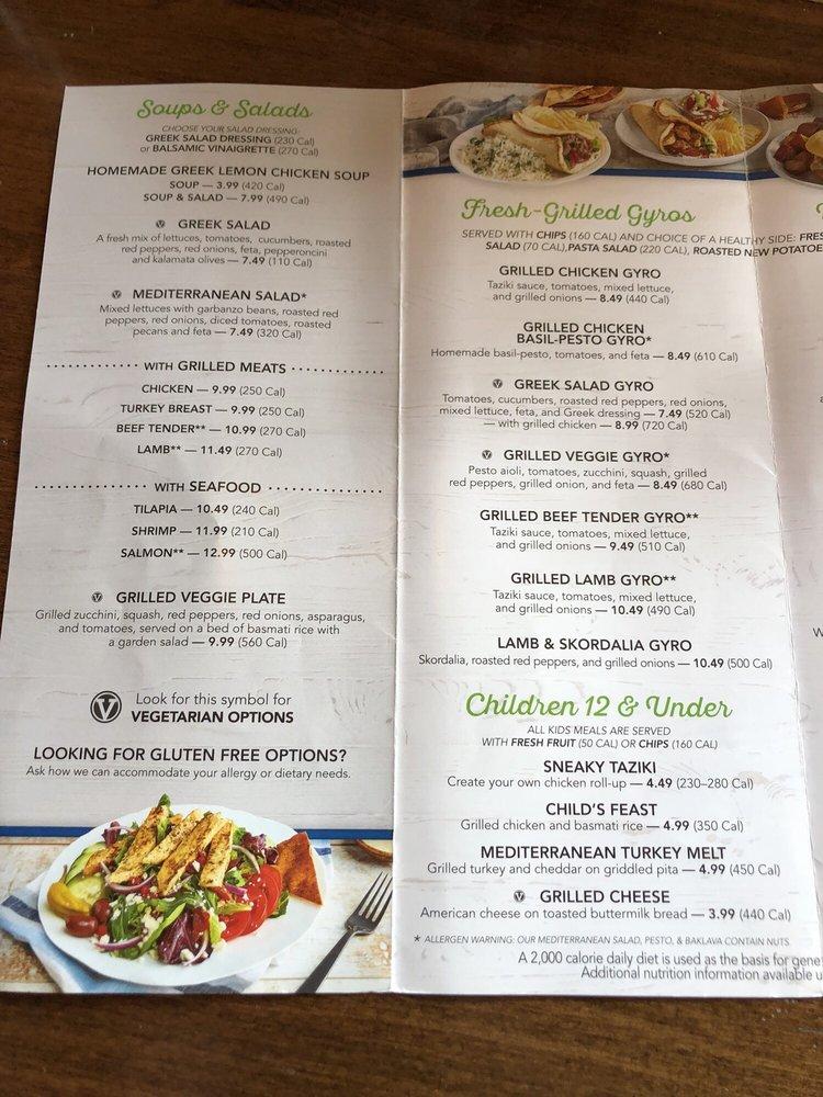 Menu at Taziki's Mediterranean Cafe - Auburn, Auburn