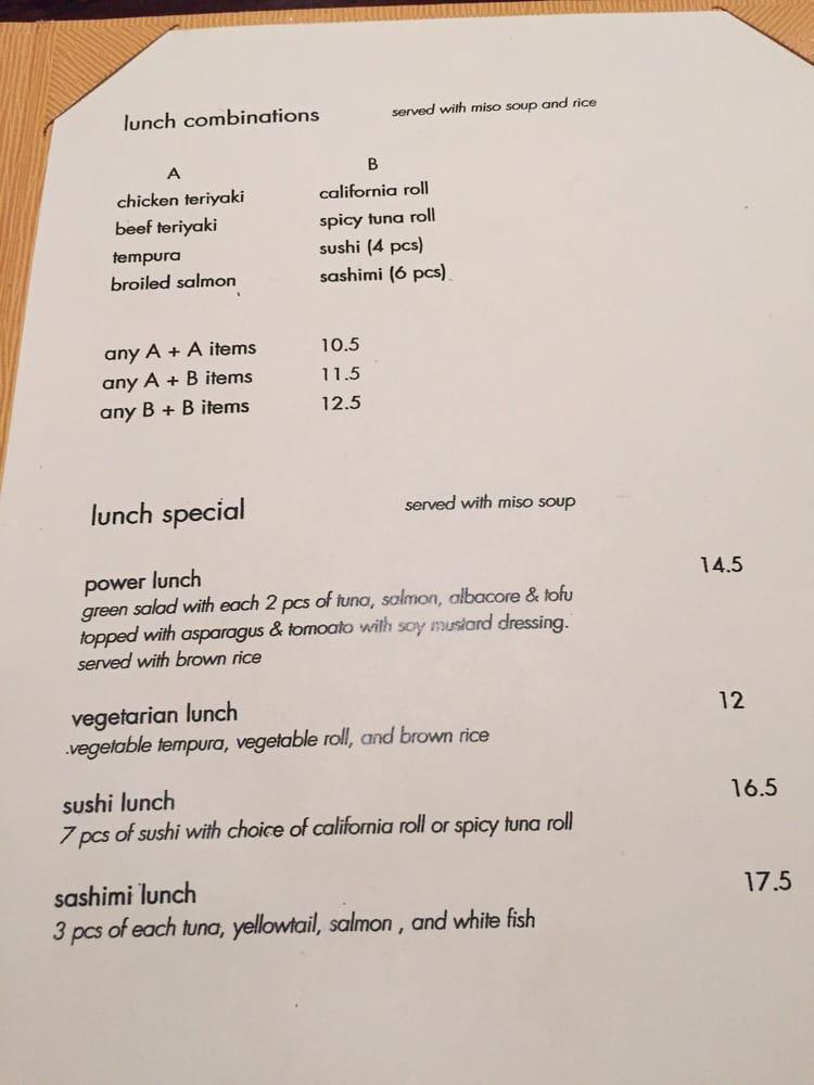 Menu at Tomodachi restaurant, Westlake Village, Agoura Rd