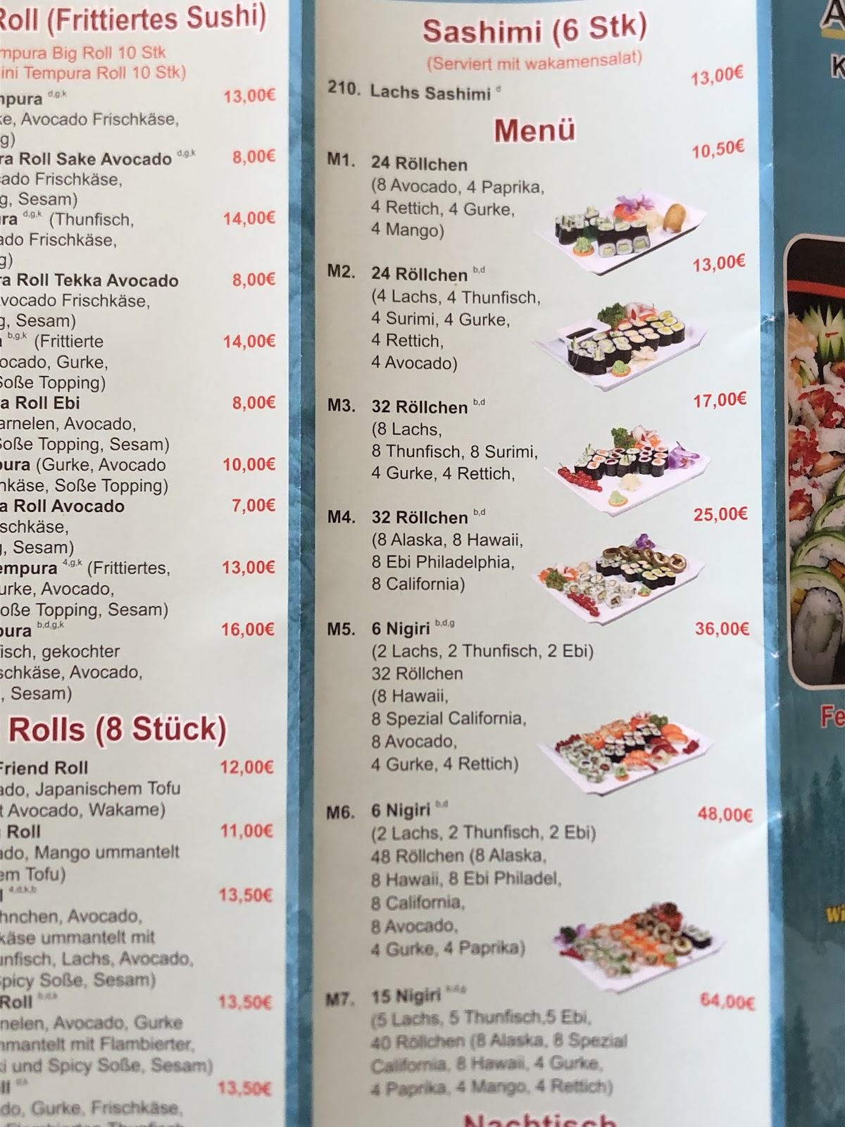 Speisekarte von Asia Restaurant (Sushi & Asiatische Speisen), Merzig