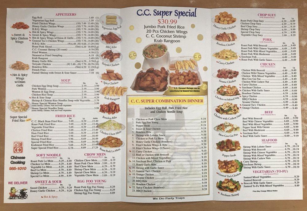 Menu at C C Chinese Cooking restaurant, Pembroke Pines
