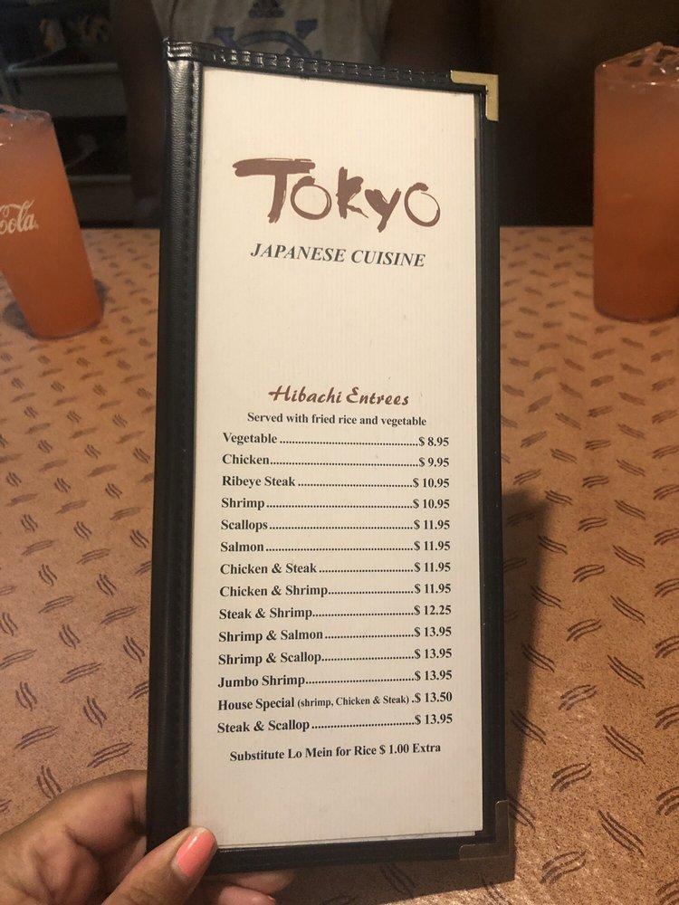 Menu at Tokyo Japanese Restaurant, Dillon
