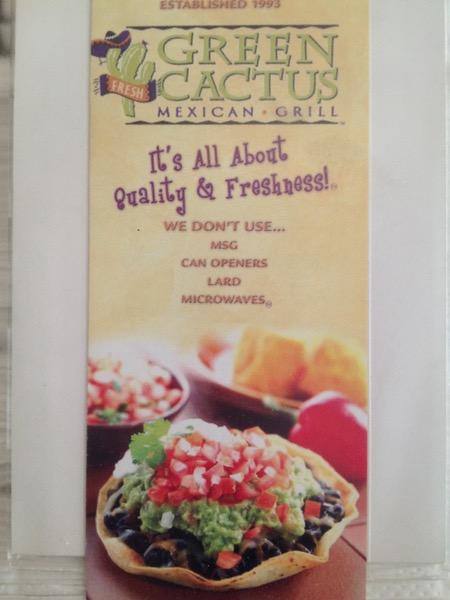 Carta del restaurante Green Cactus Mexican Grill, Huntington, E Jericho ...