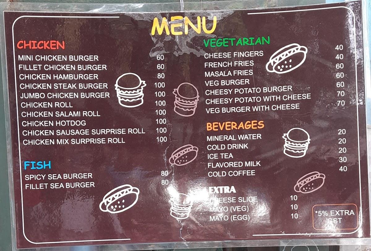 Menu at Kp burger, Pune