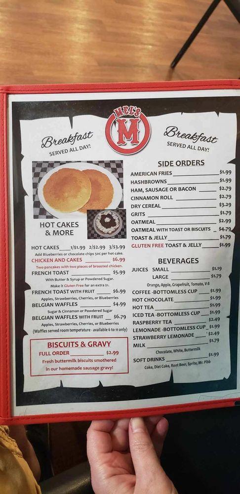 Menu at Mel's Cafe, Jefferson City