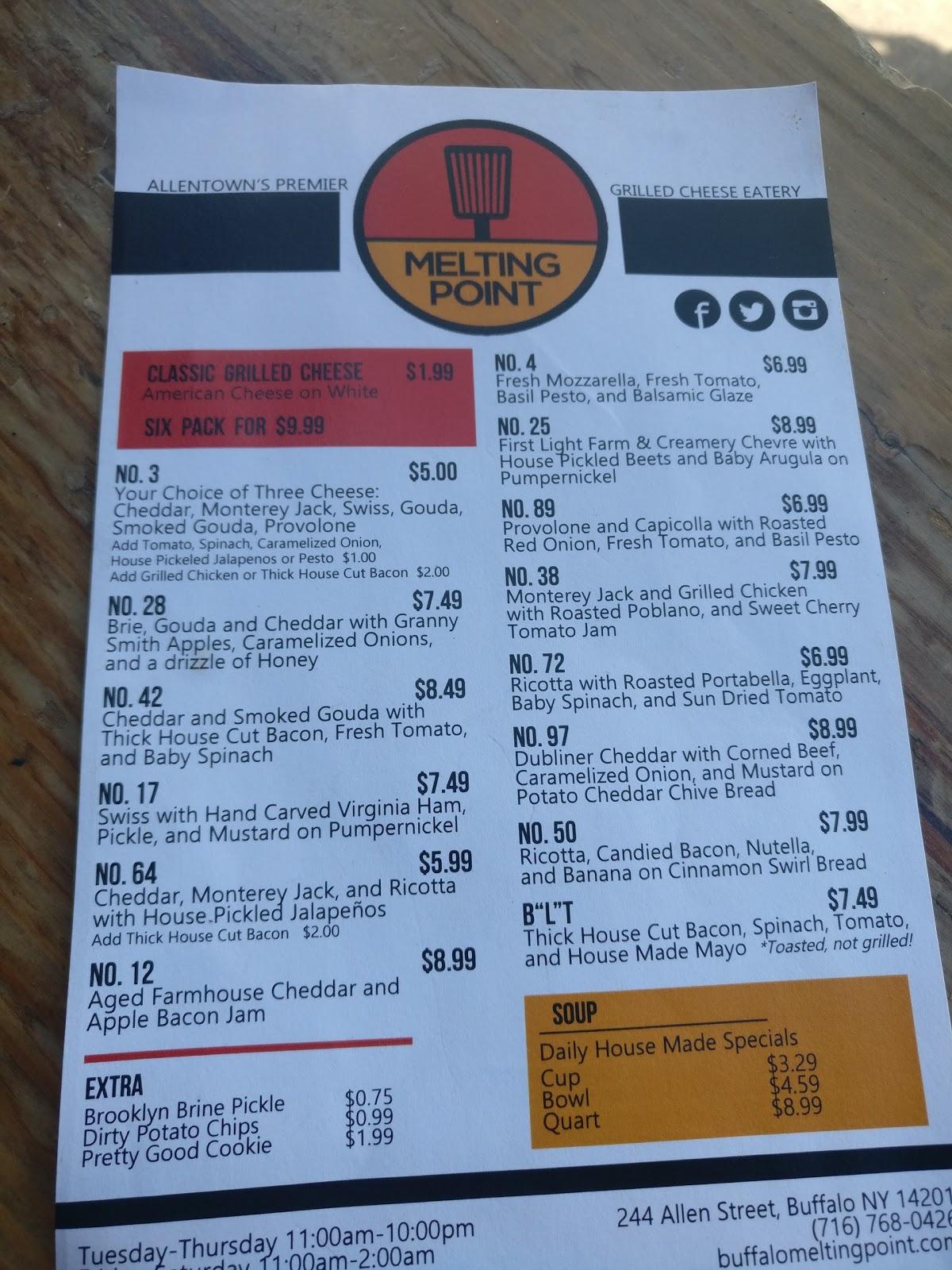 Menu at Mulligan's Brick Bar, Buffalo