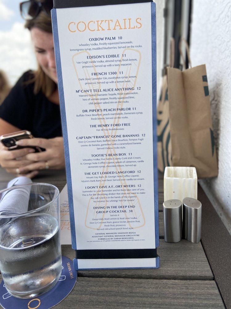 Carta de Oxbow Bar & Grill, Fort Myers, Hendry St