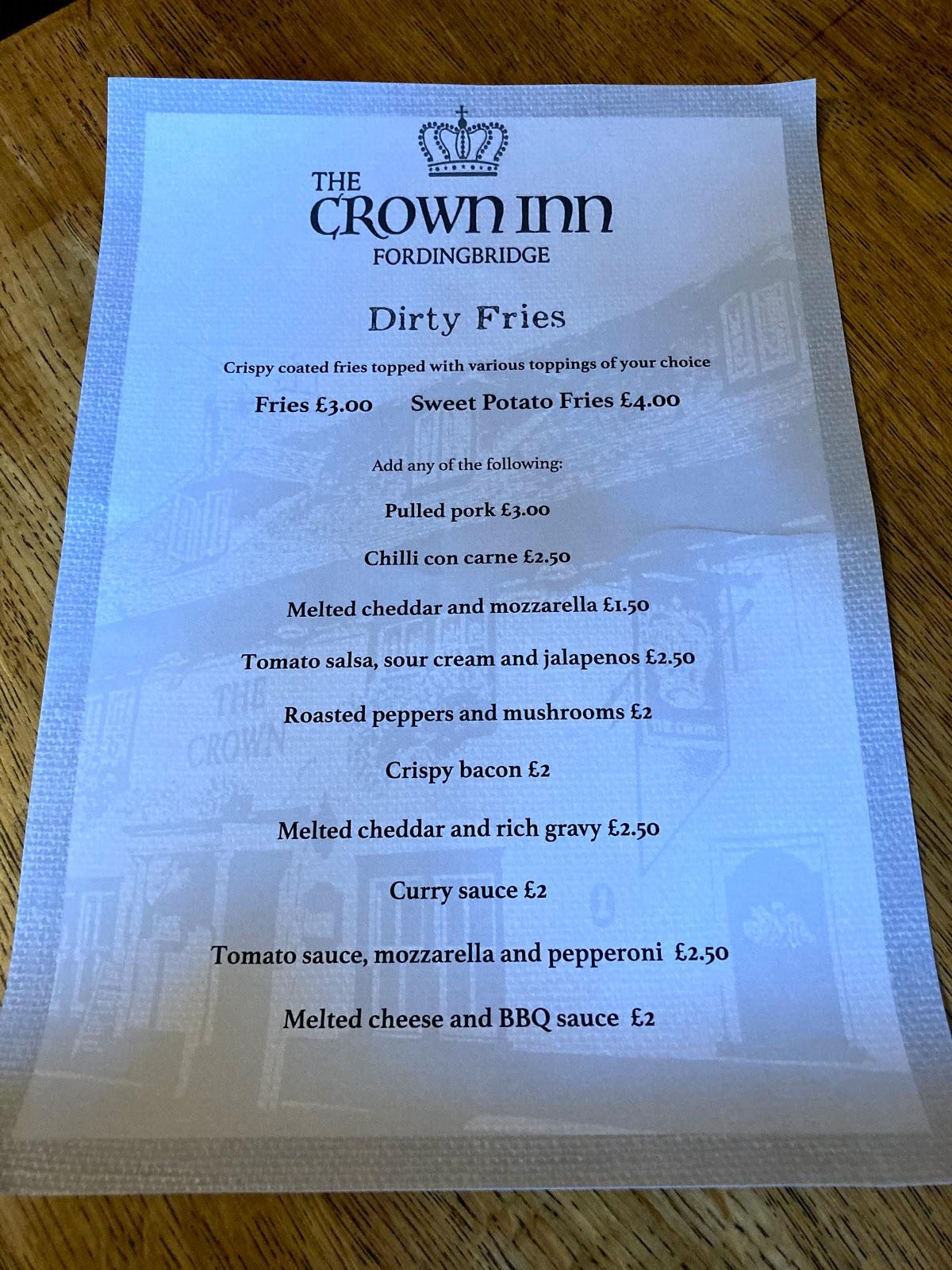 Menu at The Crown Inn pub & bar, Fordingbridge