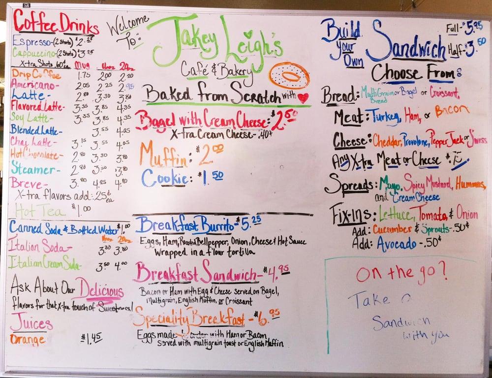 Carta de Jakey Leigh's Café Bakery, Kanab