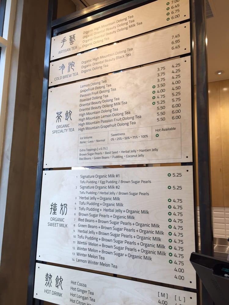 Menu at Jin Tea Shop restaurant, Pasadena