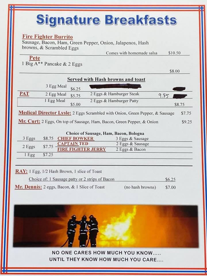 Menu at Little Firehouse Cafe, Derby
