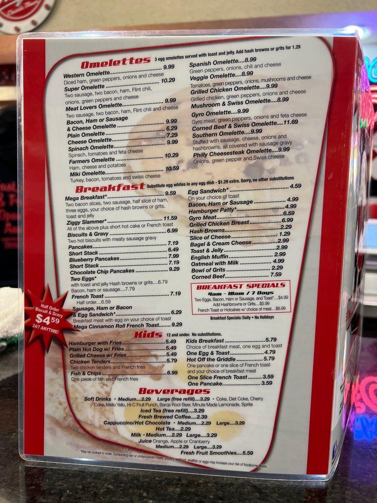 Menu at Mega Classic Diner restaurant, Flint