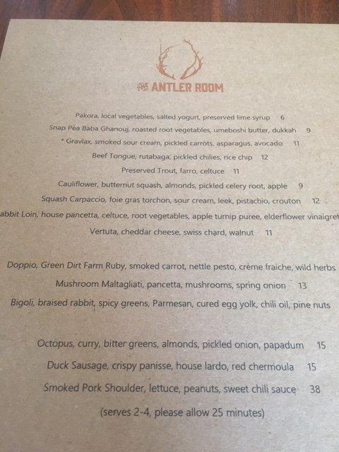 Menu at The Antler Room pub & bar, Kansas City