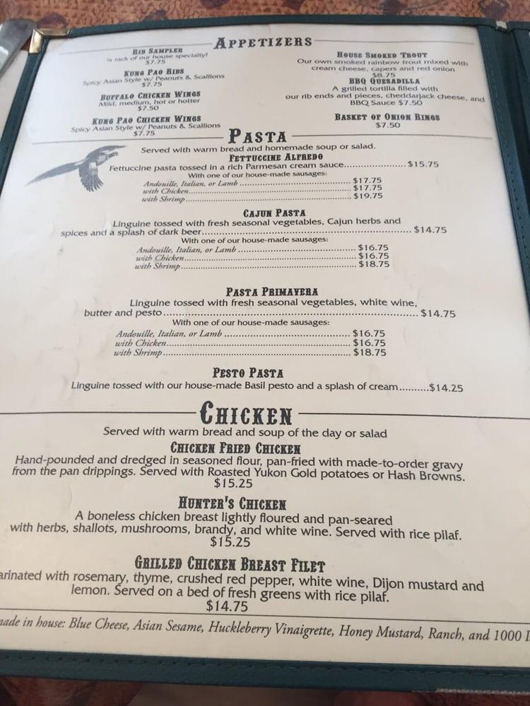 Menu at Woolzie's Willow Creek Cafe & Supper Club, Willow Creek