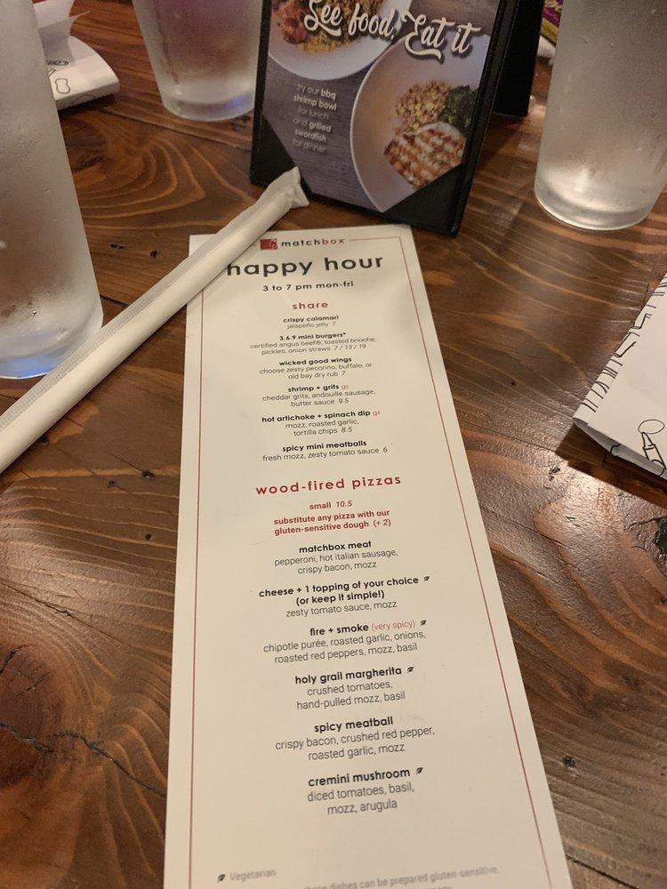 Menu at matchbox pizzeria, Silver Spring