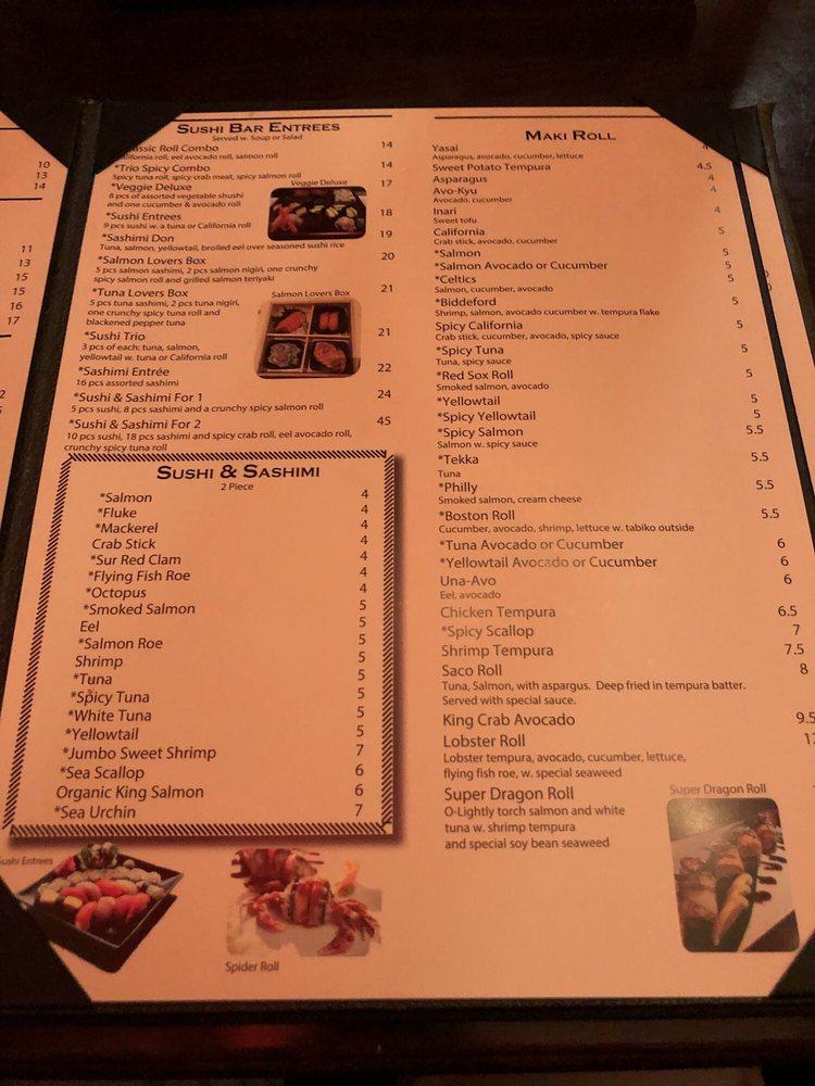 Menu at Kobe Japanese Grill restaurant, Biddeford