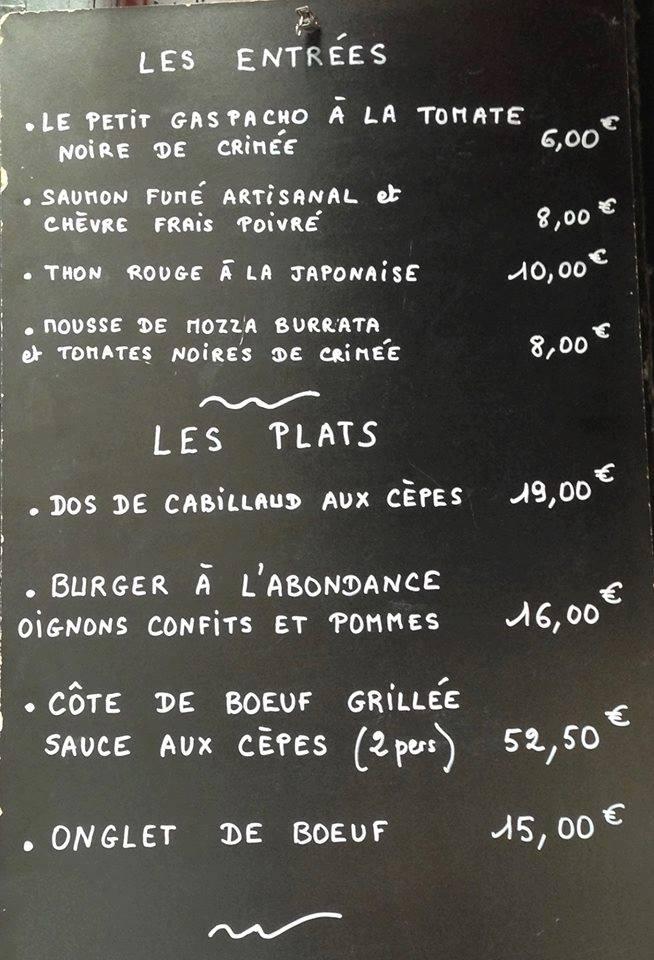 Menu au L'As de Pique - Café-restaurant, Grenoble
