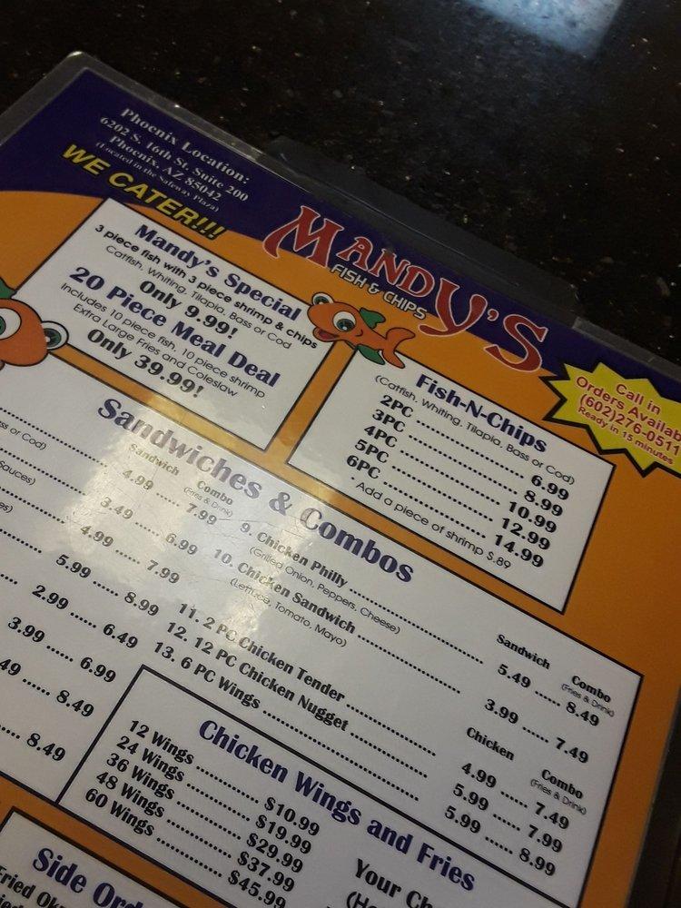 Carta del restaurante Mandy's Fish & Chips, Phoenix, S 16th St