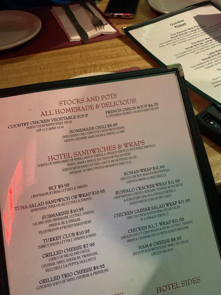 Menu at Nanuet Hotel pizzeria, Nanuet