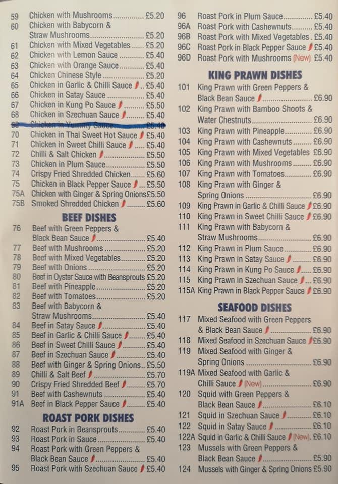 Menu at Oriental Express Chinese Takeaway fast food, Billingshurst, 9 ...