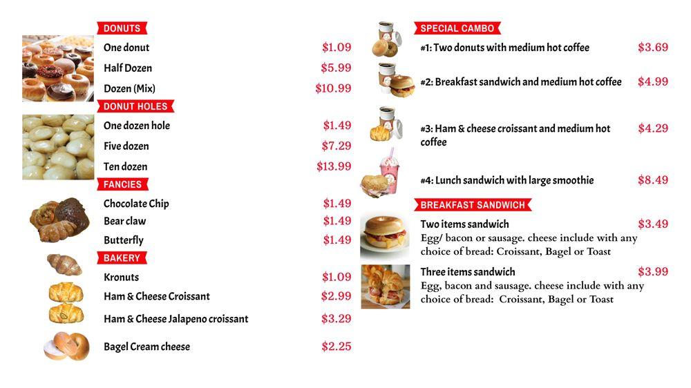Menu at PANA Donuts & Boba Tea, Indianapolis, W 86th St Suite B
