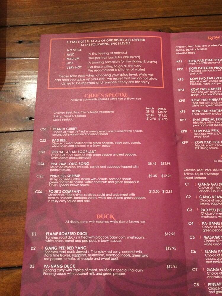 Menu at Thai Taste To Go restaurant, Bloomfield Hills