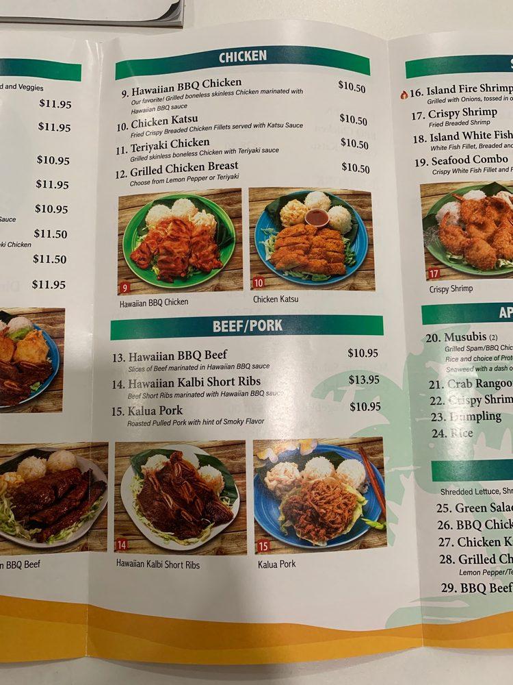 Carta de Haiku Hawaiian BBQ, Salinas
