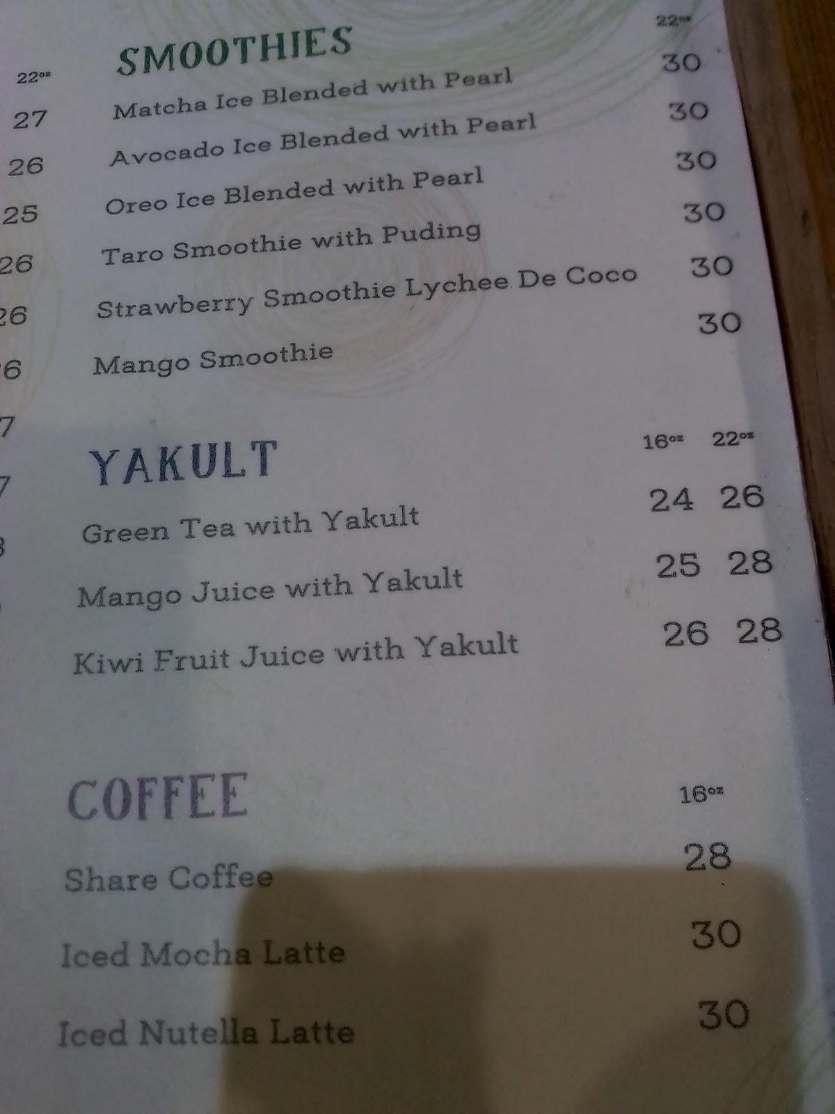 Menu at Share Tea cafe, Medan, HMRJ+MC7