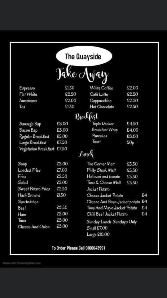 Menu at The Quayside pub & bar, Northwich