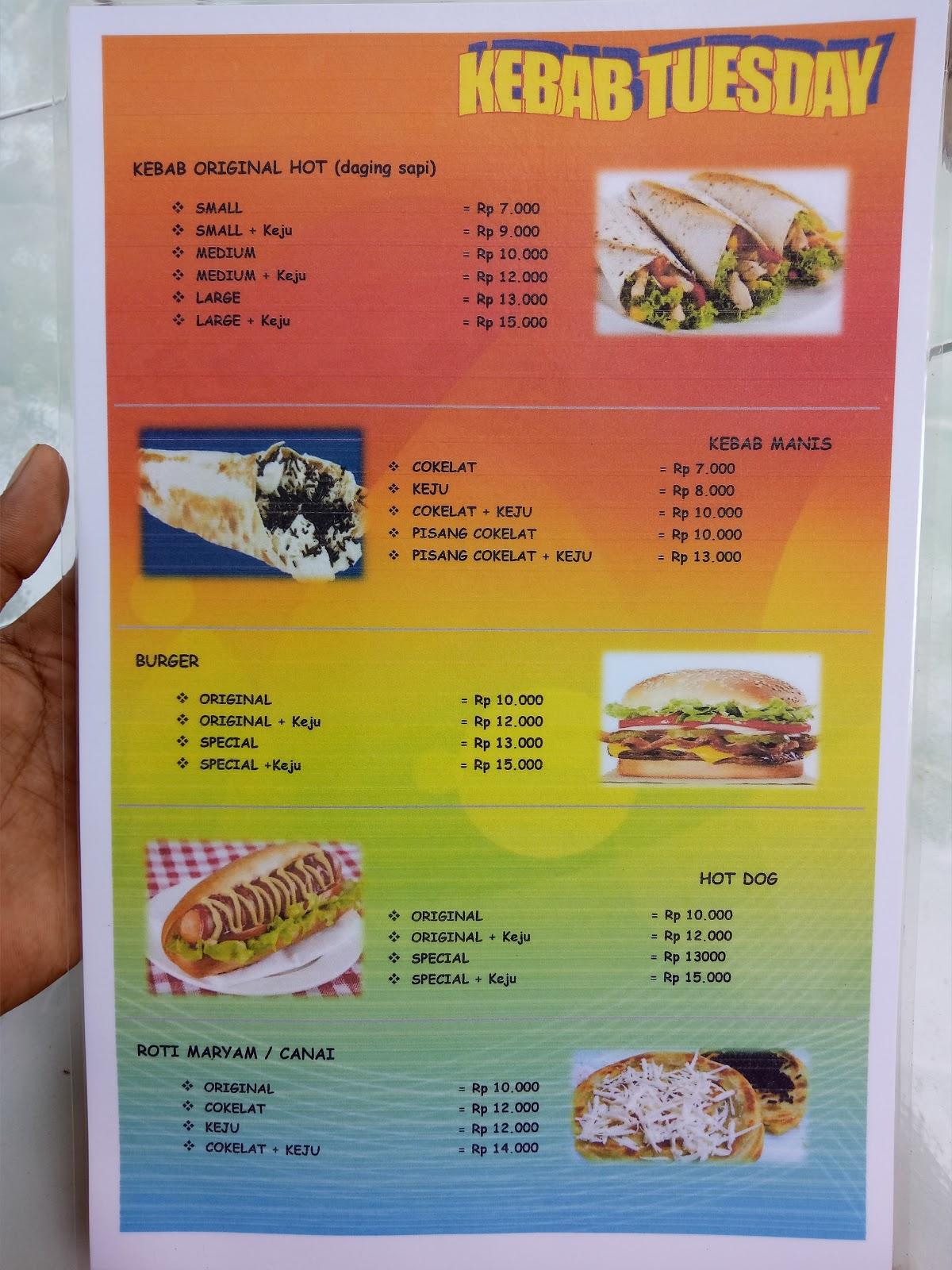 Menu at KEBAB TUESDAY restaurant, Jagapura
