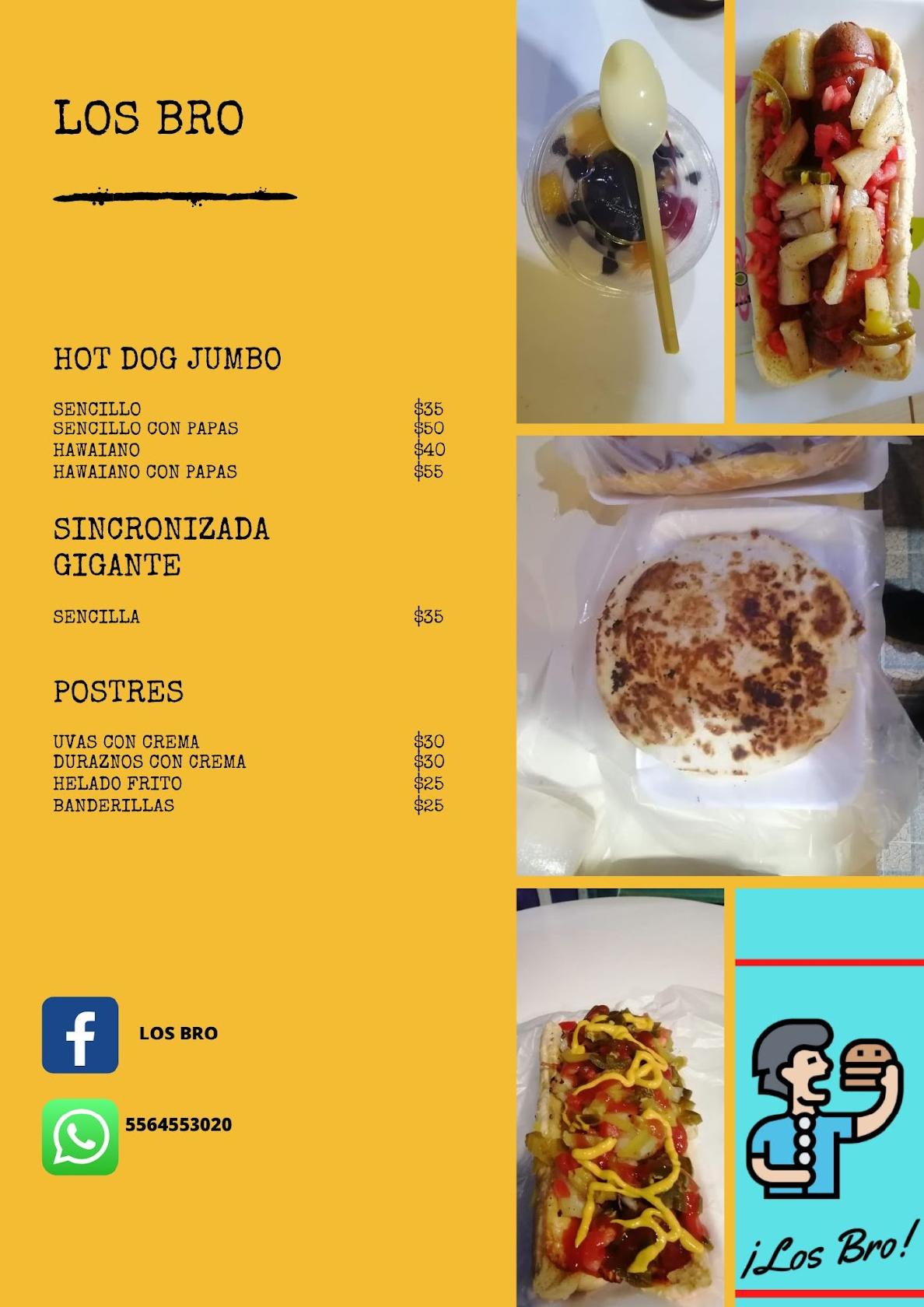 Menu at Los Bro restaurant, Ixtapaluca