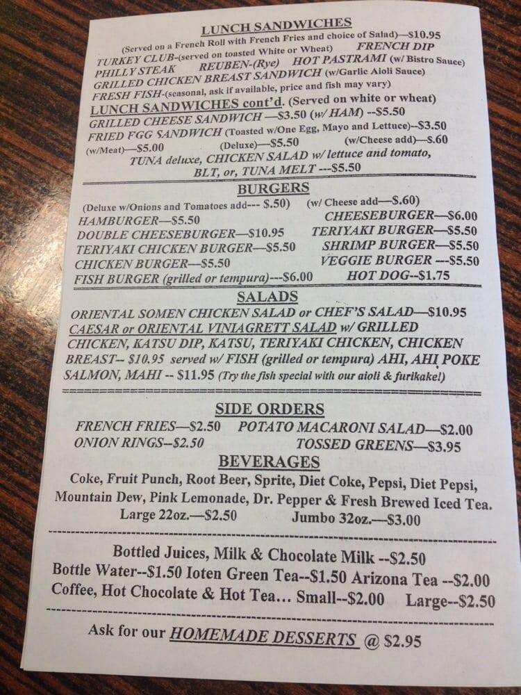 Menu at Pine Tree Cafe, Kailua-Kona, 73-4040 Hulikoa Dr