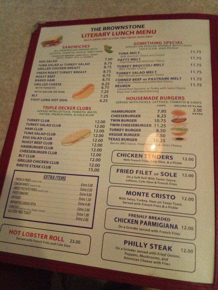 Menu at The Brownstone House Family Restaurant, Guilford