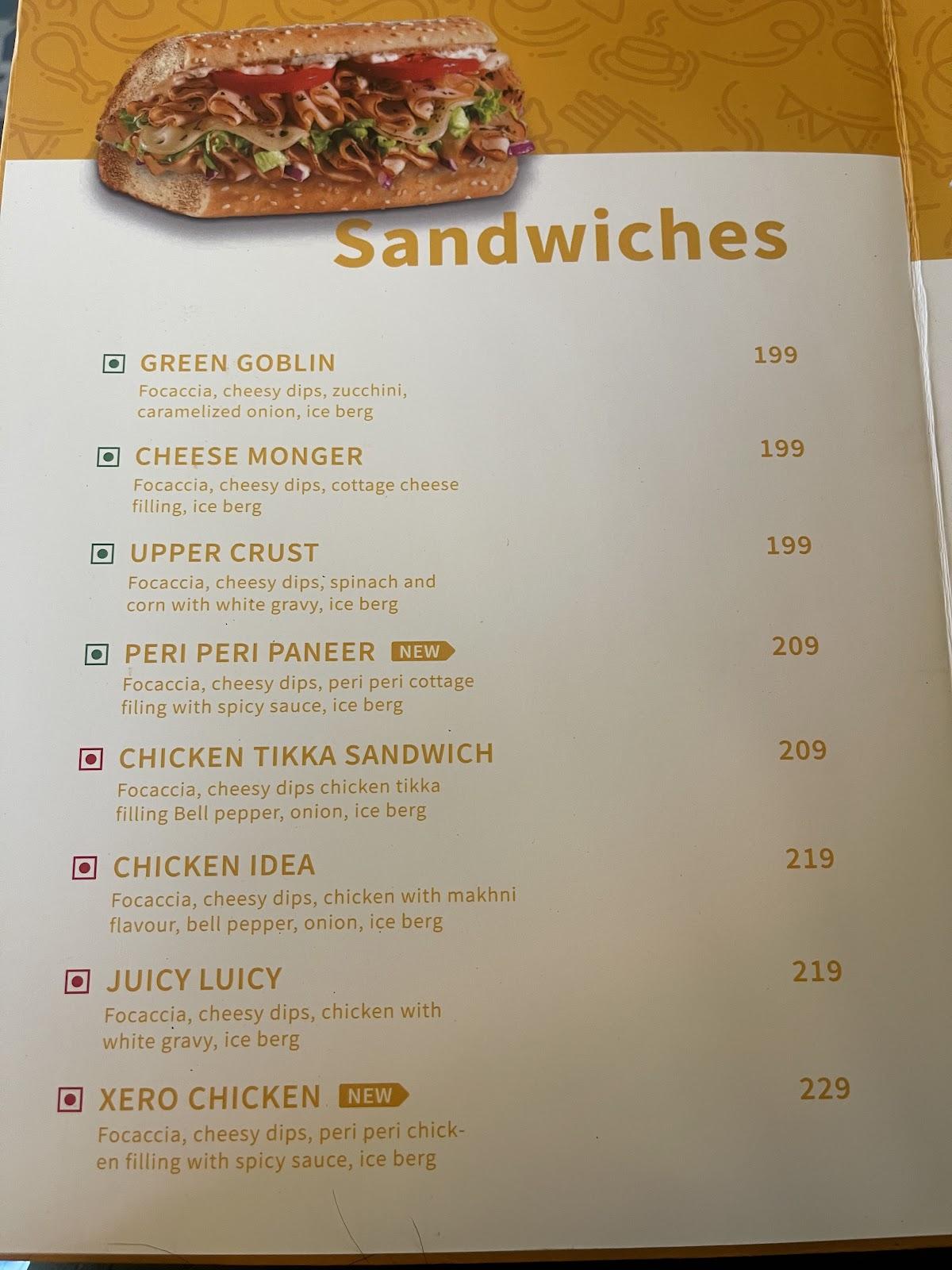 Menu at Xero degrees, Gurugram, Central Plaza Mall