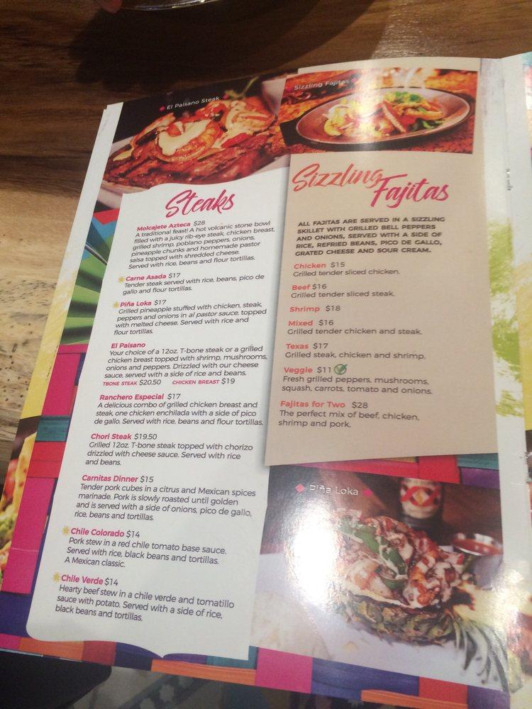 Menu at Plaza Azteca Mexican Restaurant · Lancaster, Lancaster ...