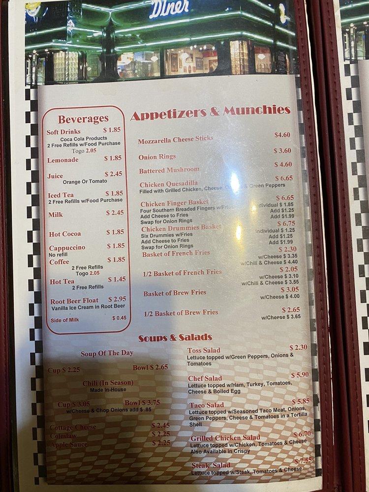 Menu at Speeds Coffee Shop cafe, Battle Creek