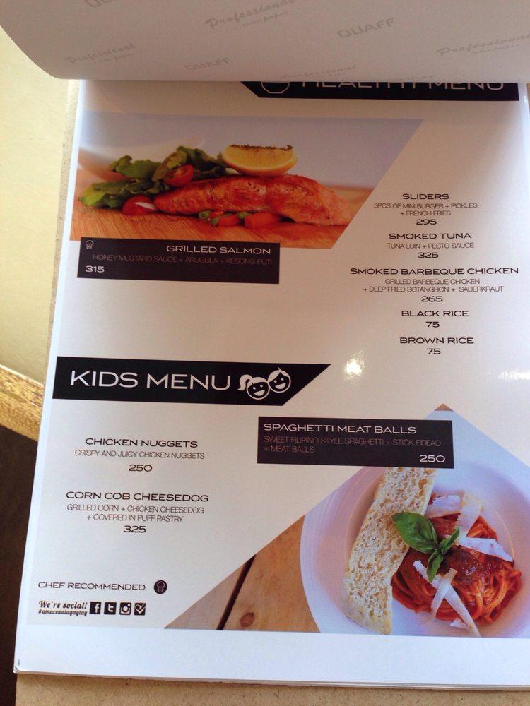 Menu at Azalea restaurant, Tagaytay