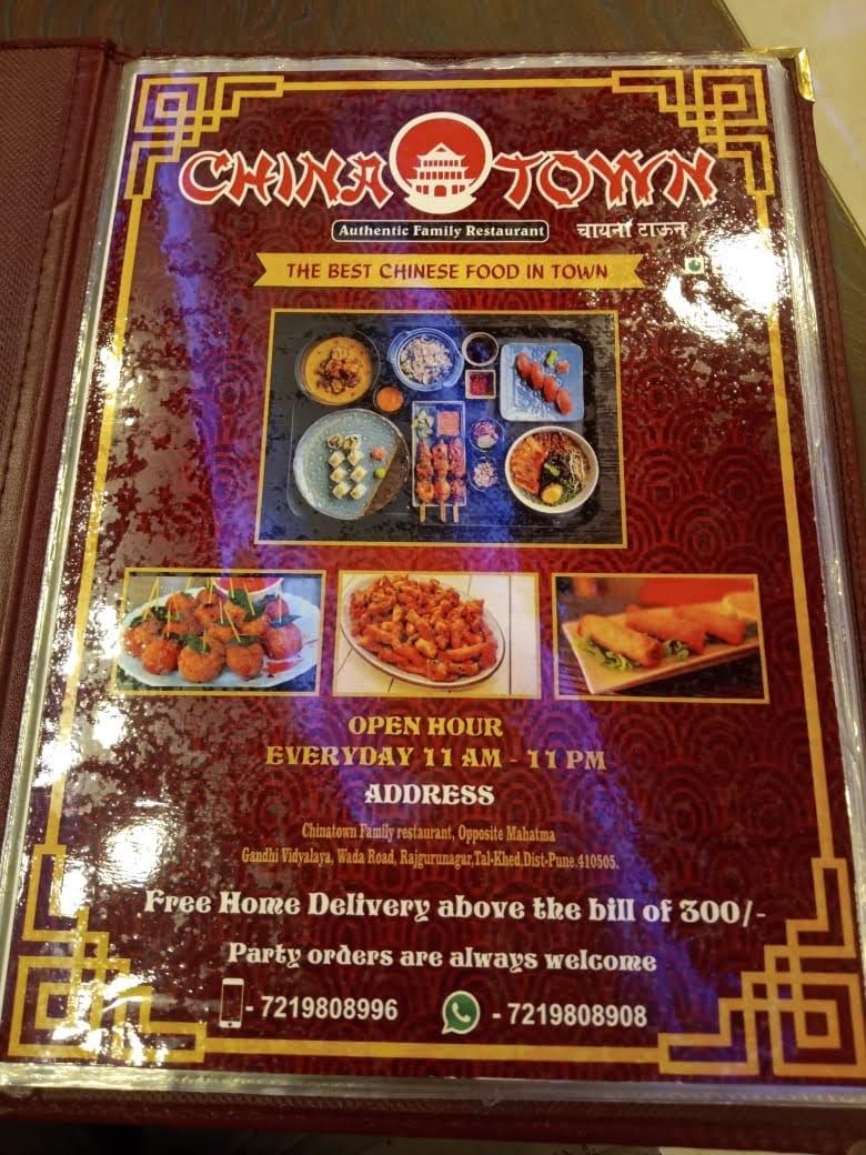 Menu at China Town, Rajgurunagar