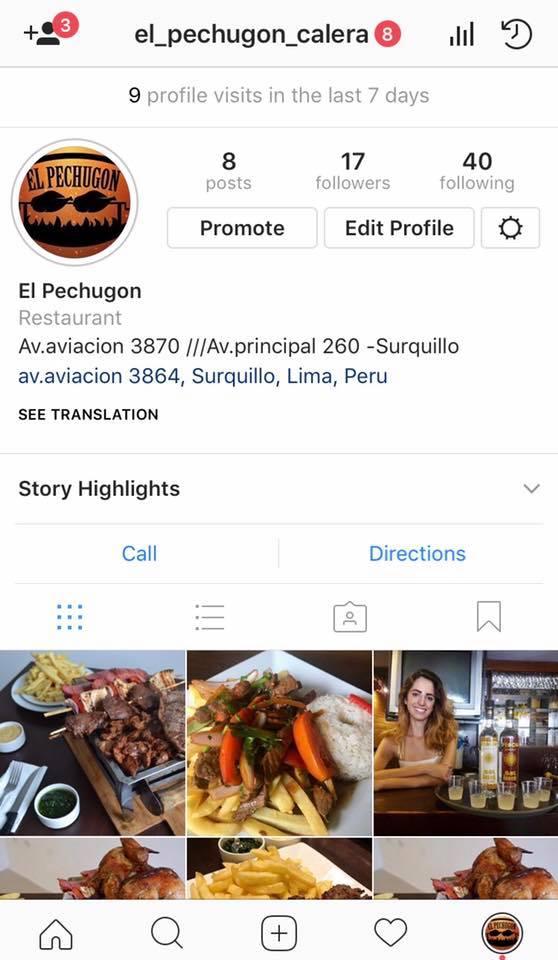 Carta de El pechugon polleria restaurant, Surquillo