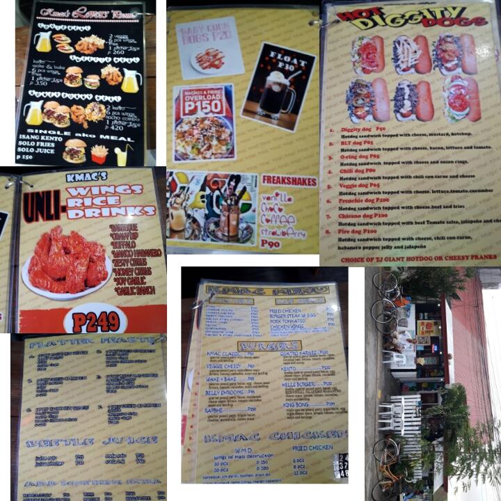 Menu at KMAC Diner restaurant, Imus