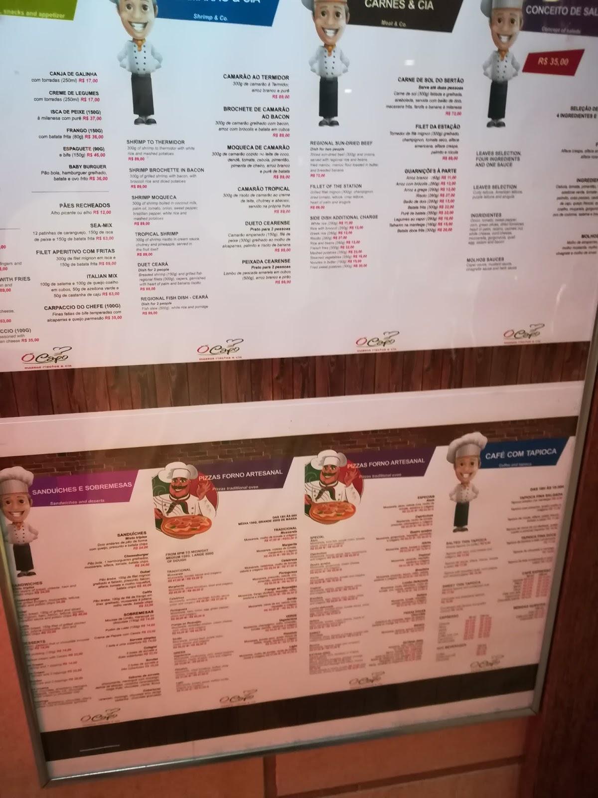Menu em O Capo café, Fortaleza, Av. Historiador Raimundo Girão