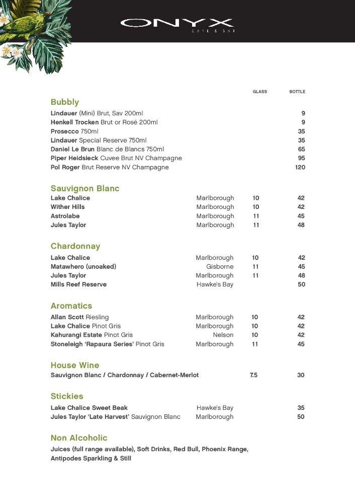 Menu at Onyx Cambridge pizzeria, Cambridge