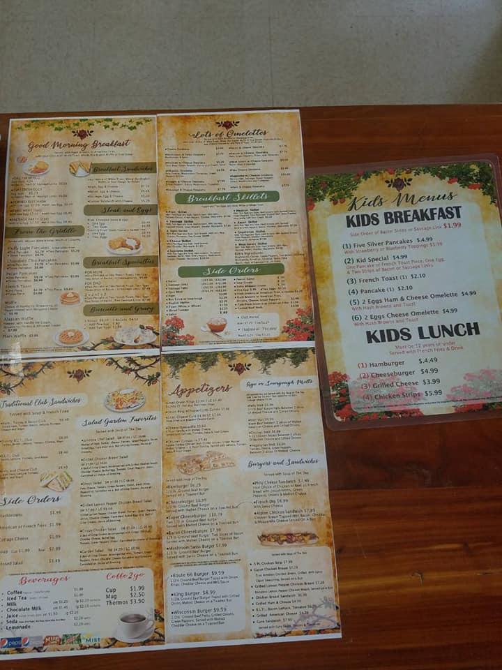 Menu at Rose Garden Family Restaurant, Astor