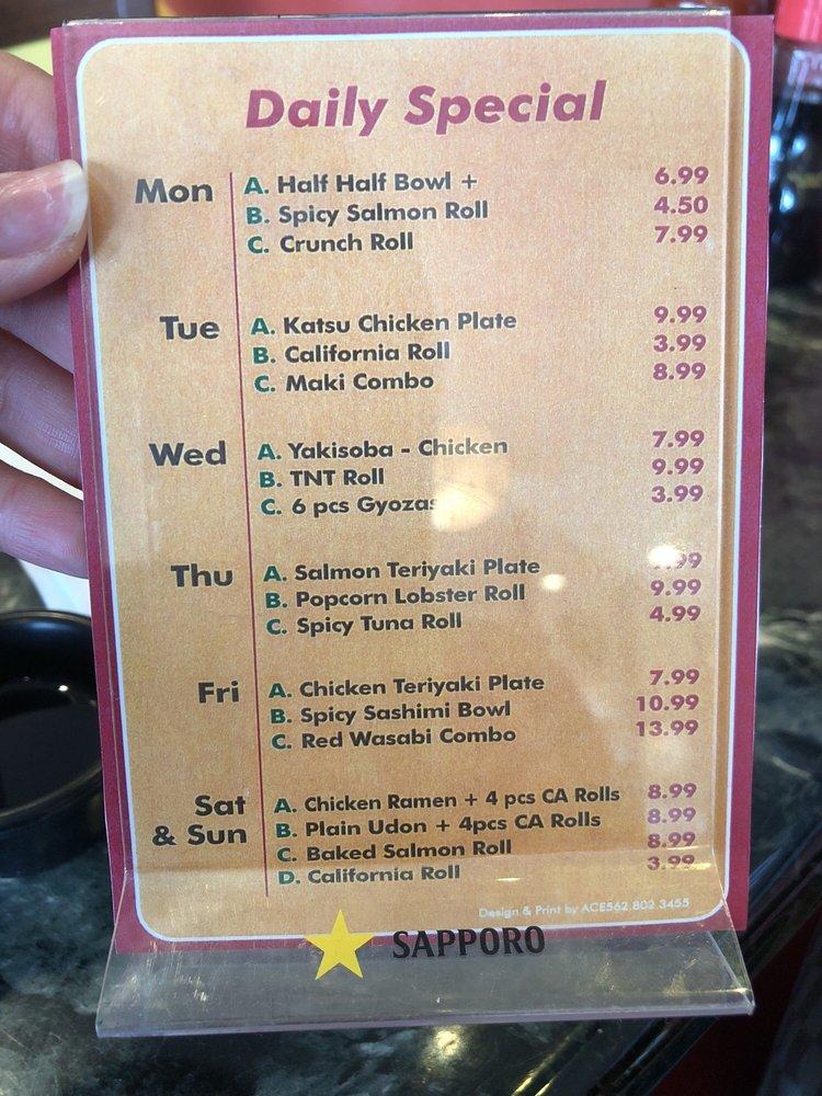 Menu at Red Wasabi restaurant, Loma Linda