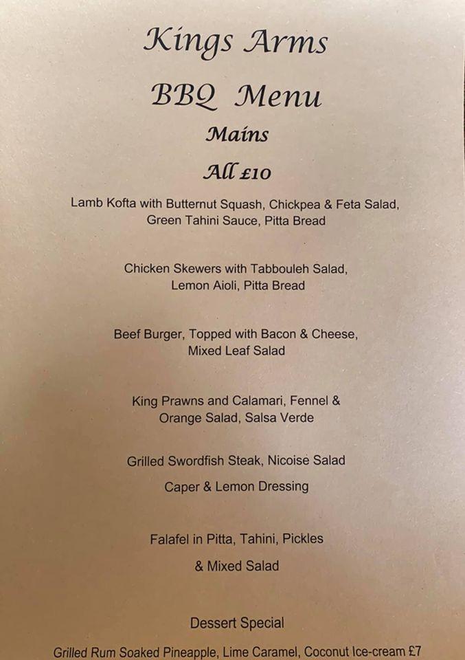 Menu at The Kings Arms pub & bar, Chipping Campden, High St